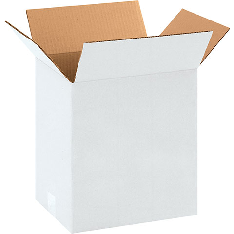 11 1/4 x 8 3/4 x 12" White Corrugated Boxes | White Boxes
