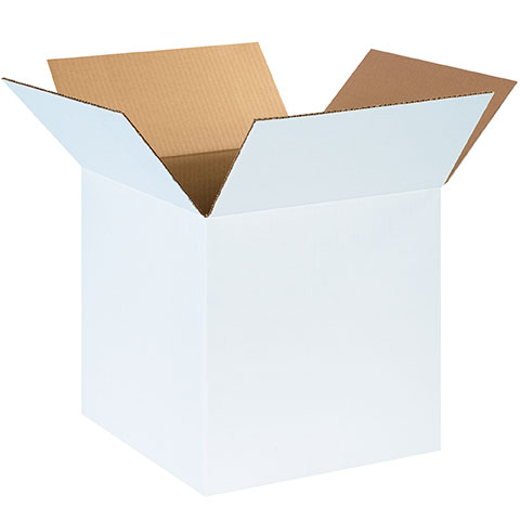 14 x 14 x 14" White Corrugated Boxes | White Boxes
