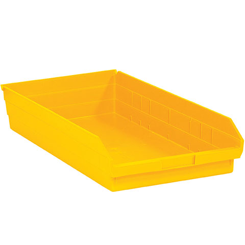 23 5/8 x 11 1/8 x 4" Yellow Plastic Shelf Bin Boxes | Plastic Bins