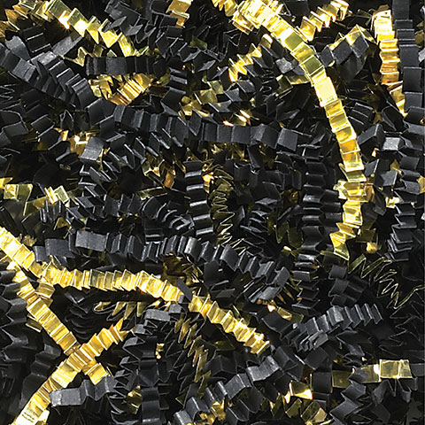 10 lb. Black and Gold Metallic Blend Crinkle Paper | Crinkle Paper