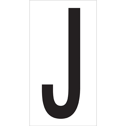 3 1/2" "J" Vinyl Warehouse Letter Labels | Rack Labeling Supplies