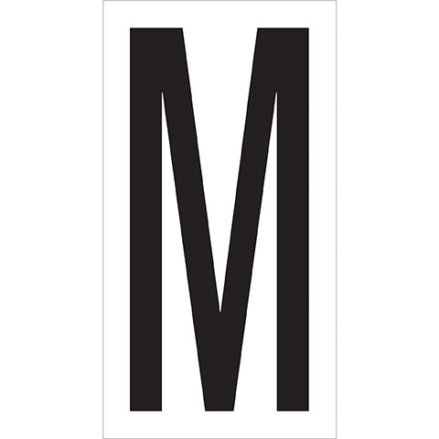 3 1/2" "M" Vinyl Warehouse Letter Labels | Rack Labeling Supplies