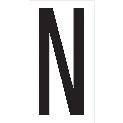 3 1/2" "N" Vinyl Warehouse Letter Labels | Rack Labeling Supplies