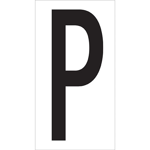 3 1/2" "P" Vinyl Warehouse Letter Labels | Rack Labeling Supplies