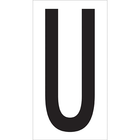 3 1/2" "U" Vinyl Warehouse Letter Labels | Rack Labeling Supplies