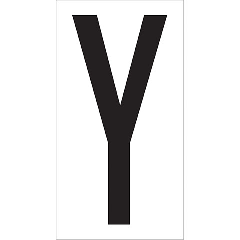 3 1/2" "Y" Vinyl Warehouse Letter Labels | Rack Labeling Supplies