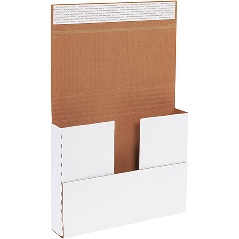 12 1/8 x 9 1/8 x 2" White Deluxe Easy-Fold Mailers | Easy-Fold Mailers