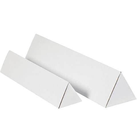 2 x 36 1/4" White Triangle Mailing Tubes | Triangle Mailing Tubes