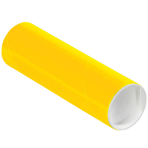 2 x 6" Yellow Tubes with Caps | Colored Mailing Tubes