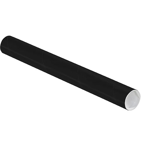 2 x 18" Black Tubes with Caps | Colored Mailing Tubes