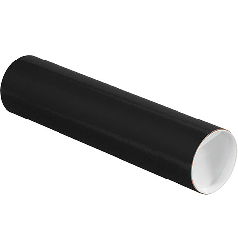 3 x 12" Black Tubes with Caps | Colored Mailing Tubes