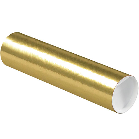 3 x 12" Gold Tubes with Caps | Colored Mailing Tubes