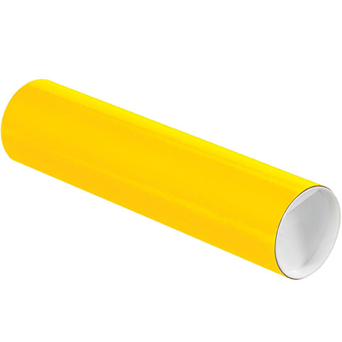 3 x 12" Yellow Tubes with Caps | Colored Mailing Tubes