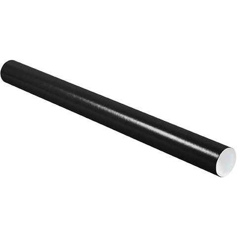 3 x 36" Black Tubes with Caps | Colored Mailing Tubes