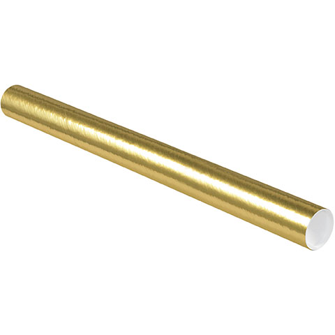 3 x 36" Gold Tubes with Caps | Colored Mailing Tubes