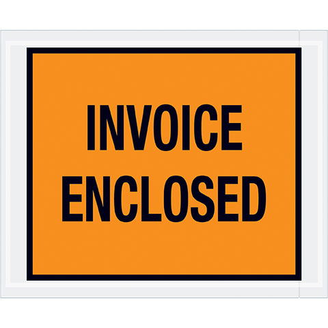 4 1/2 x 5 1/2" Orange "Invoice Enclosed" Envelopes | "Invoice Enclosed ...