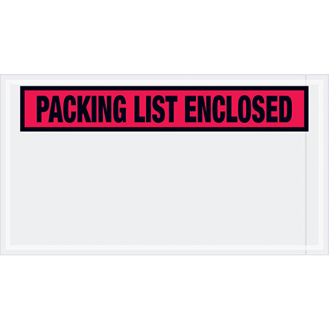5 1/2 x 10" Red "Packing List Enclosed" Envelopes | "Packing List ...