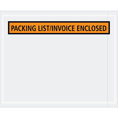 4 1/2 x 5 1/2" Orange "Packing List/Invoice Enclosed" Envelopes ...