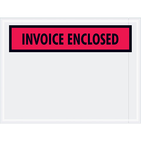 4 1/2 x 6" Red "Invoice Enclosed" Envelopes | "Invoice Enclosed" Envelopes