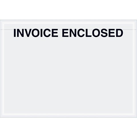 7 x 5" Clear Face "Invoice Enclosed" Envelopes | "Invoice Enclosed ...
