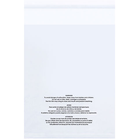 9 x 12" - 1.5 Mil (100 Pack) Resealable Suffocation Warning Poly Bags w ...
