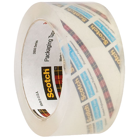 2" x 55 yds. Crystal Clear Scotch® Heavy-Duty Shipping Packaging Tape ...