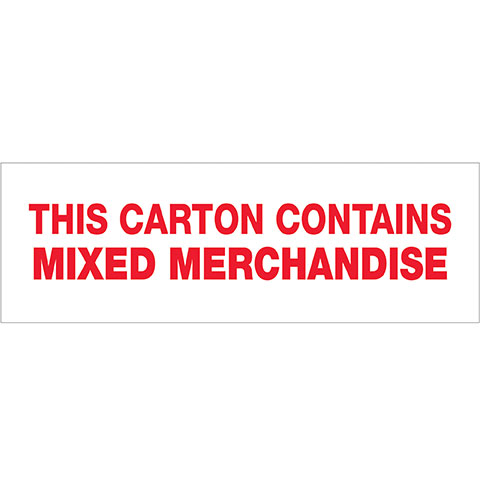3" x 110 yds. - "Mixed Merchandise" Tape Logic® Messaged Carton Sealing ...