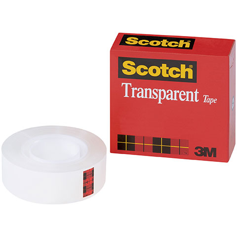 1/2" x 72 yds. (12 Pack) Scotch® Transparent Tape 600 | Office