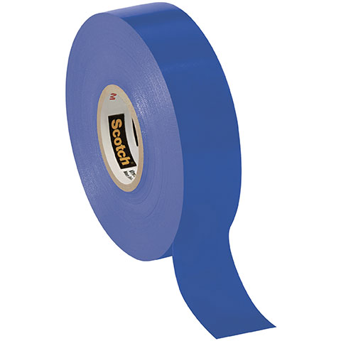 3/4" x 66' Blue (10 Pack) Scotch® Vinyl Color Coding Electrical Tape 35 ...