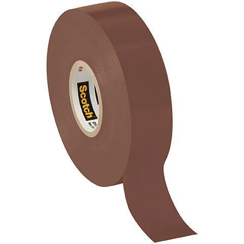 3/4" x 66' Brown (10 Pack) Scotch® Vinyl Color Coding Electrical Tape ...