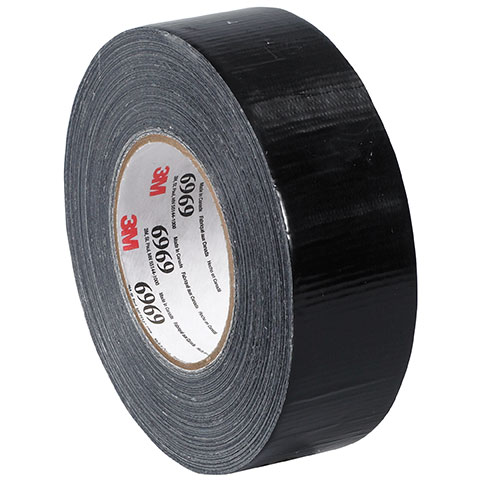 2" x 60 yds. Black (3 Pack) 3M™ 6969 Duct Tape | Duct