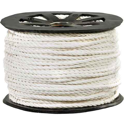 3/8", 2,450 lb, White Twisted Polypropylene Rope | Twine & Rope