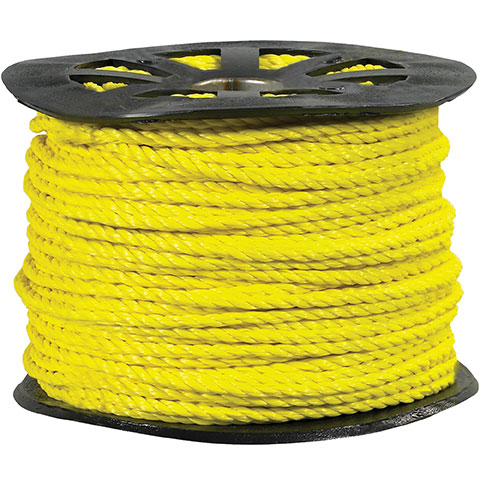 3/4", 7,650 lb, Yellow Twisted Polypropylene Rope | Twine & Rope